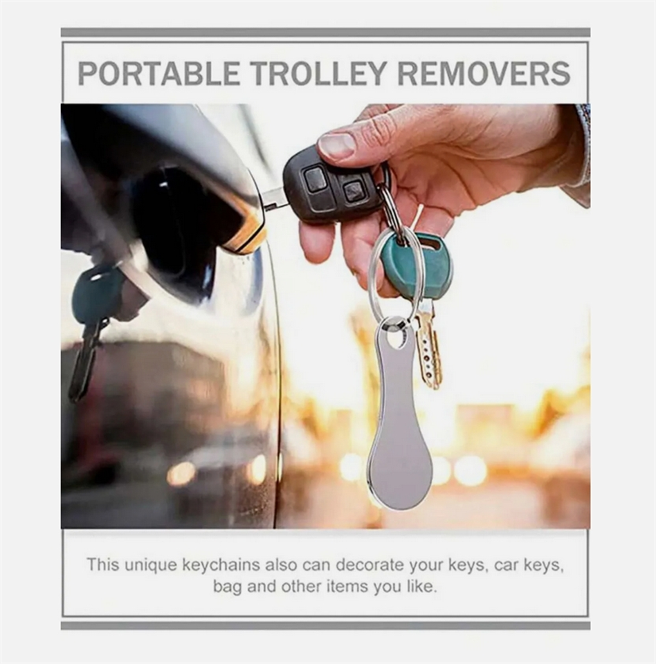 1/2/5X Shopping Cart Coin Keychain Shopping Token Keyring Trolley Token ...