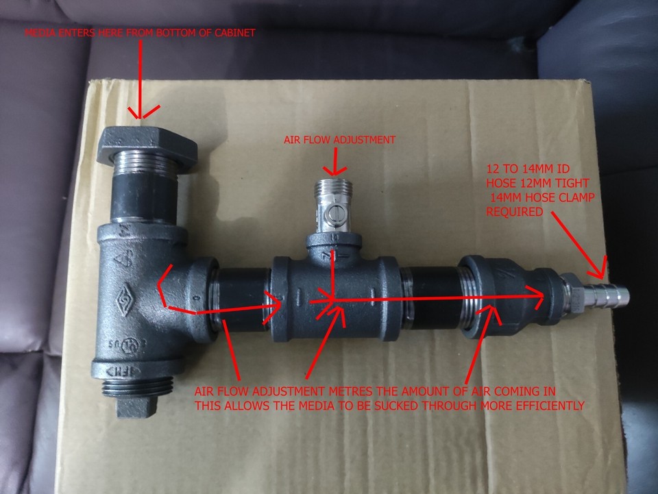 UPGRADED SAND MEDIA GRIT 220L BLAST CABINET METERING FLOW VALVE ...