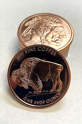 Lot of 2 each 1 oz. Copper Round - Buffalo Nickel Style | eBay
