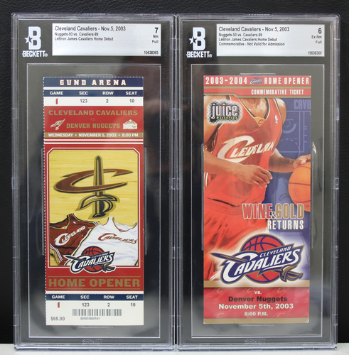 LeBron James Rookie DEBUT 1st Home Game 2003 NBA Full "Tickets" Beckett ...