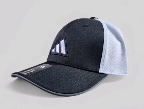 ADIDAS Mens Hat Golf 3 Stretch Fit Fairway Collection A-Flex L/XL Wht ...