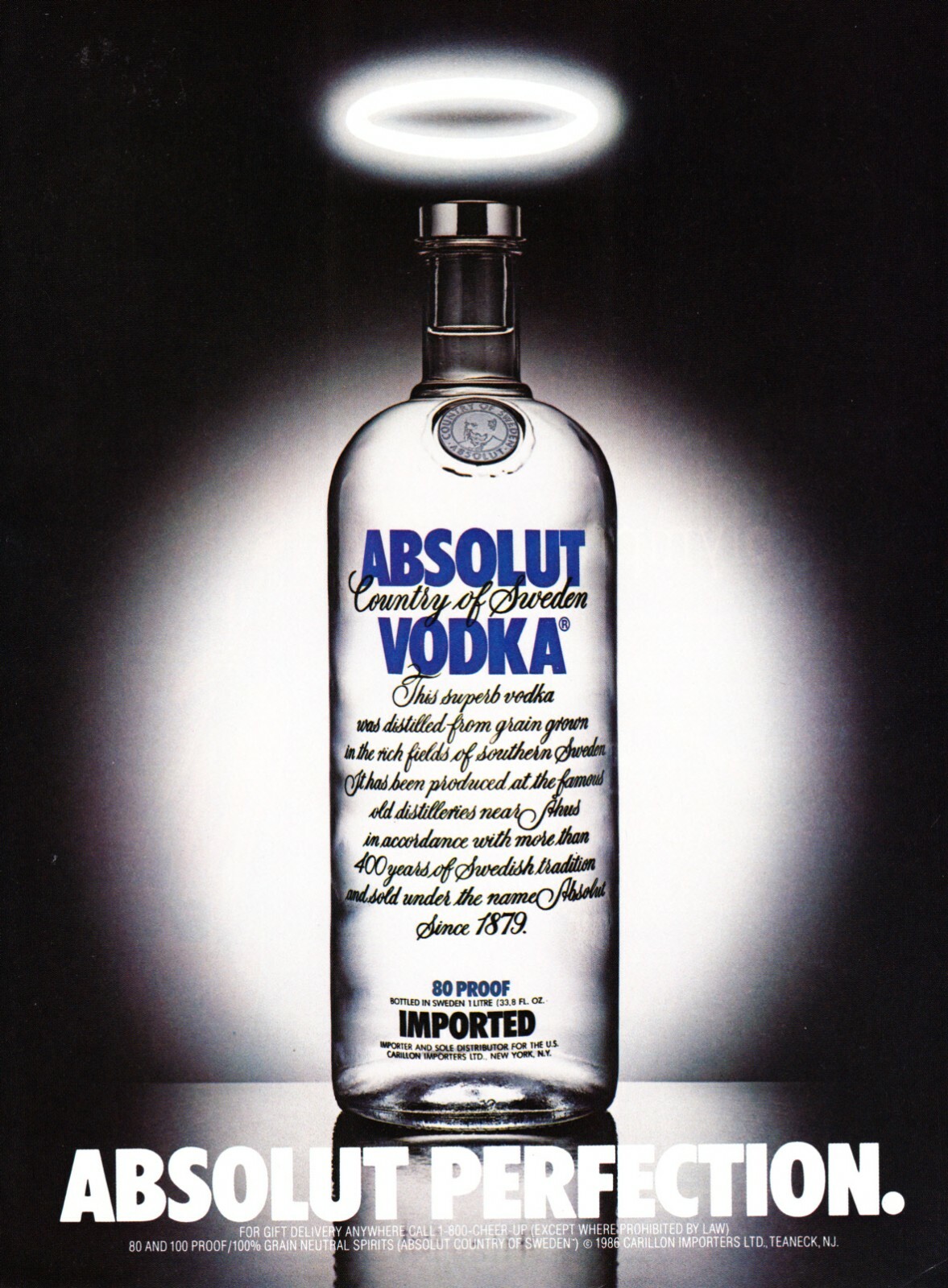 ABSOLUT PERFECTION VODKA AD 1986 VERY RARE OUT OF PRINT | eBay UK
