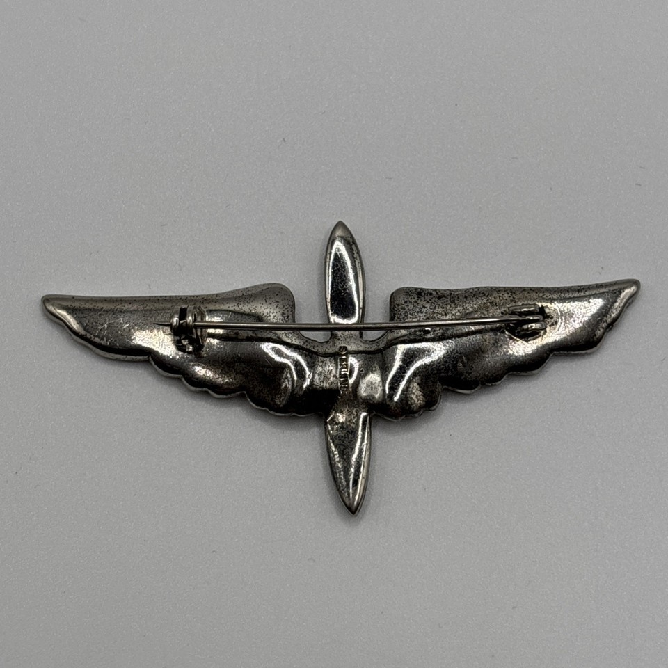 WW2 Winged Propeller Pilot Wings Sterling Silver US Military Air Force ...