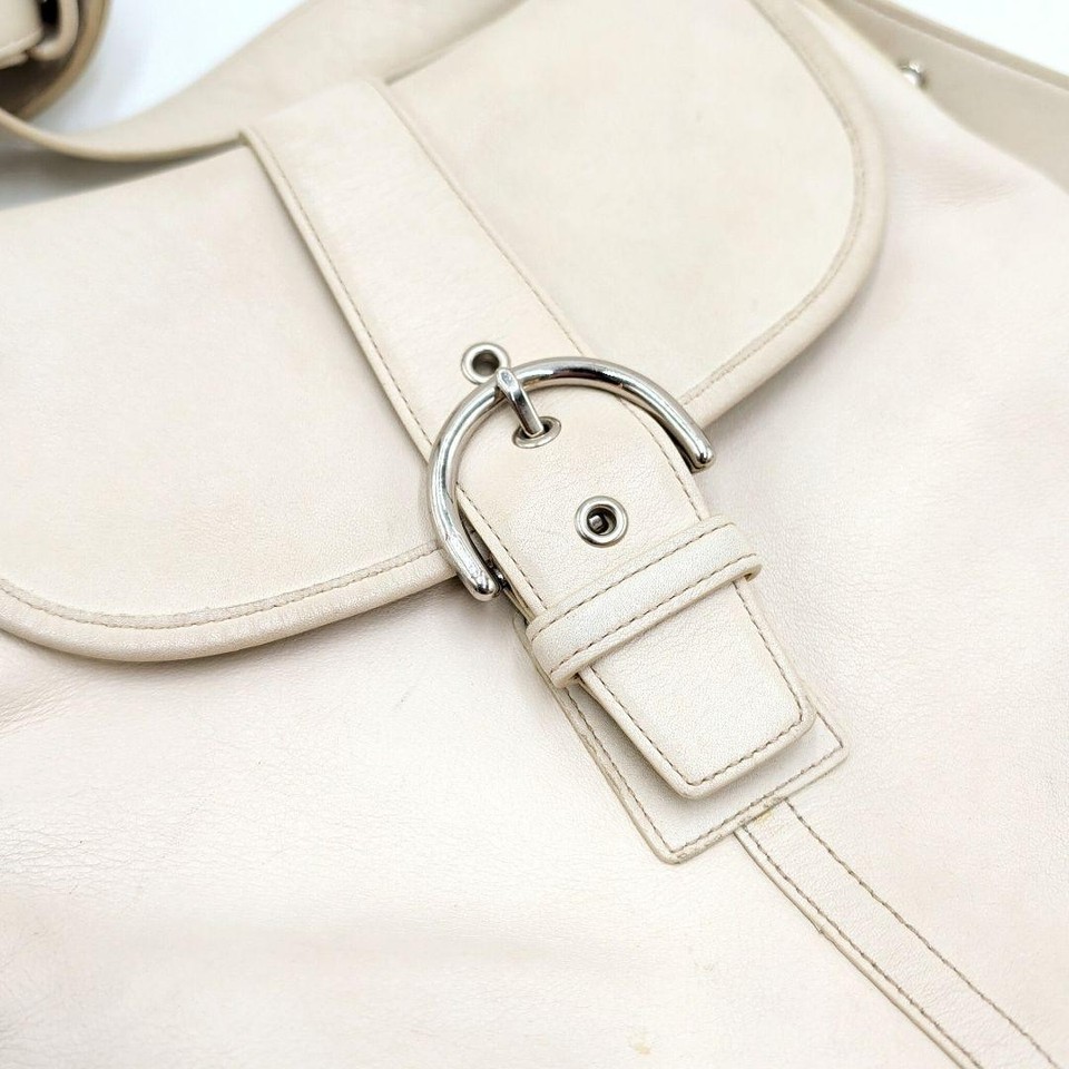 COACH Soho Leather One-Shoulder Bag Ivory White Women Japan A-260115-5 ...
