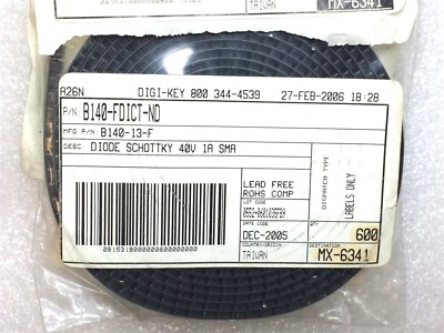 B140-13-F DIODES INC B140 DIODE SCHOTTKY 40V 1A SMA 50 PIECES | eBay
