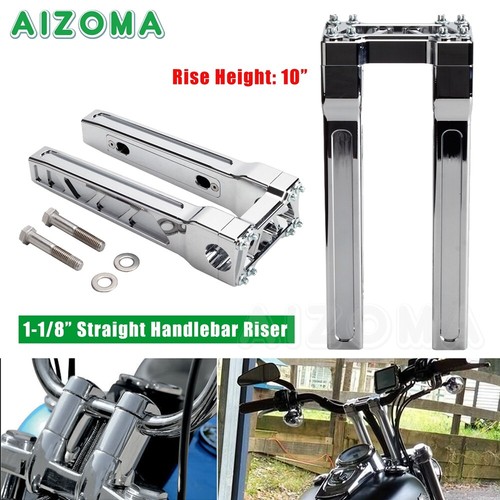 Top Straight Style Modular Handlebar 10" Risers For Harley FLFB FLSL ...