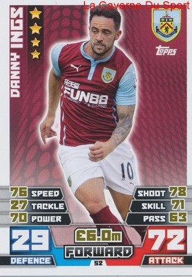 052 DANNY INGS # BURNLEY.FC ENGLAND CARD MATCH ATTAX 2015 TOPPS | eBay
