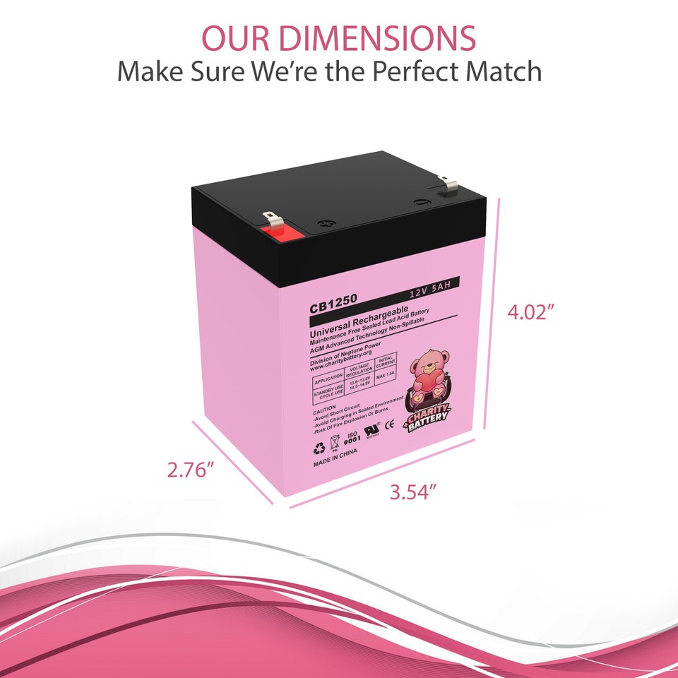 12V 5AH Sealed Lead Acid Battery for Alarm System by Charity Battery CB ...