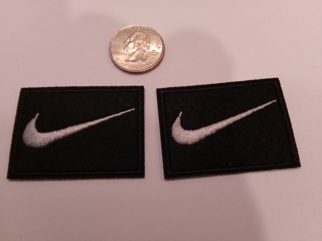 (2) Nike Logo/ Emblem Embroidered Iron On Patches PATCH LOT 2" x 1.5 ...