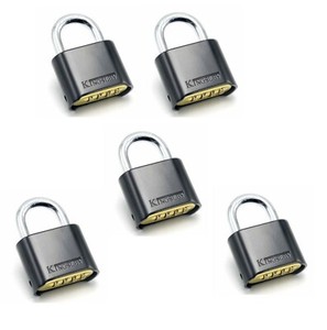 LOT OF FIVE (5) Resettable Combo Lock (Combination Padlock) Heavy duty ...