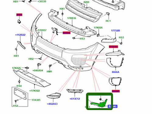 GENUINE LAND ROVER FRONT BUMPER FINISHER RANGE ROVER EVOQUE RH NEW ...