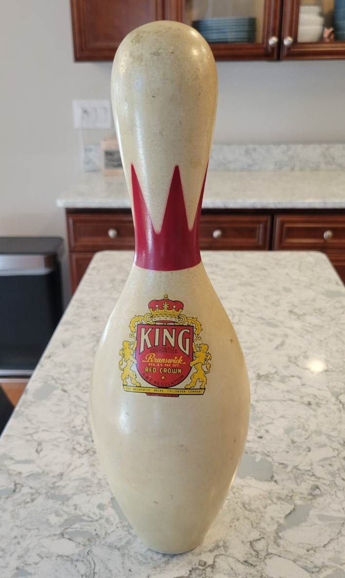 Vintage Brunswick King Red Crown Bowling Pin GREAT CONDITION | eBay