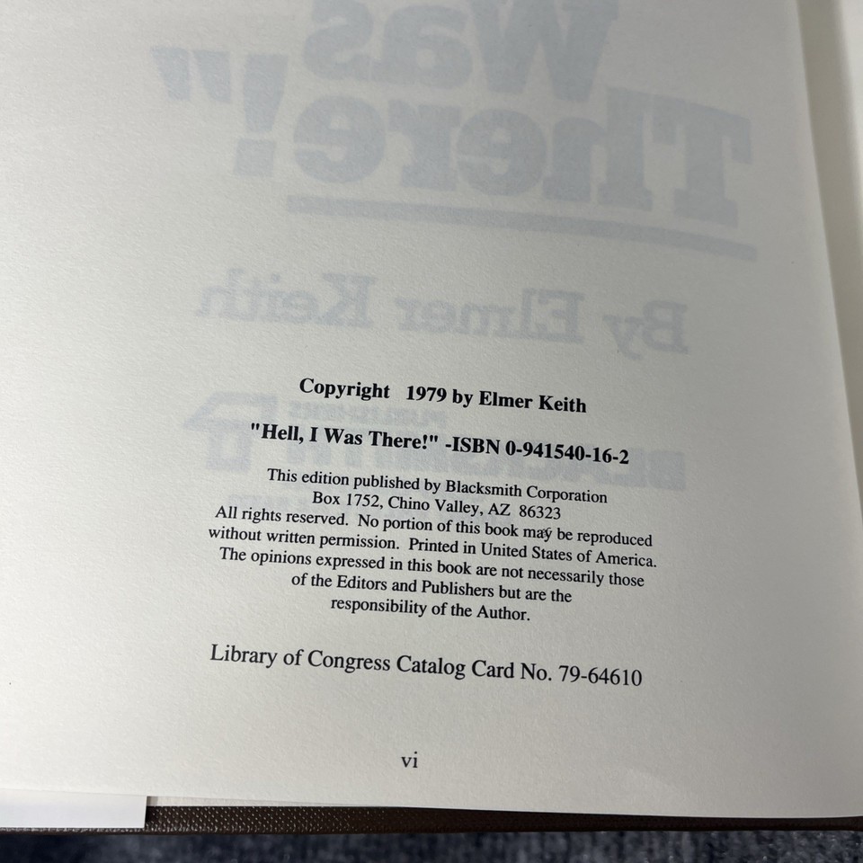Hell, I Was There! Elmer Keith His Life Story 1979 HC Dust Jacket Big ...
