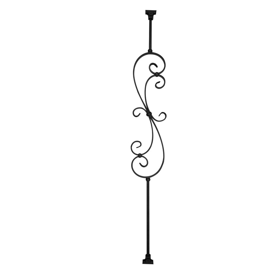 Satin Black Iron S-Shape Balusters 5-Piece Set for Indoor Stairs | eBay