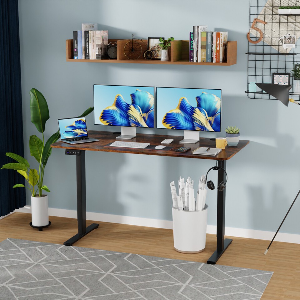 Standing Desk Computer Desk with Large Space and Headphone Holder ...