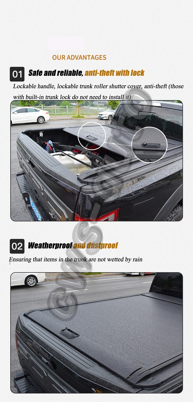 Fits for All New Ranger T9 2023 2024 Retractable Hard Truck Bed Tonneau ...