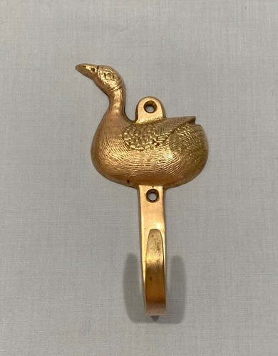 Sarna Cast Brass Heavy GOOSE SHAPE Shiny Wall Hanger / Hook ~ 1950's ...