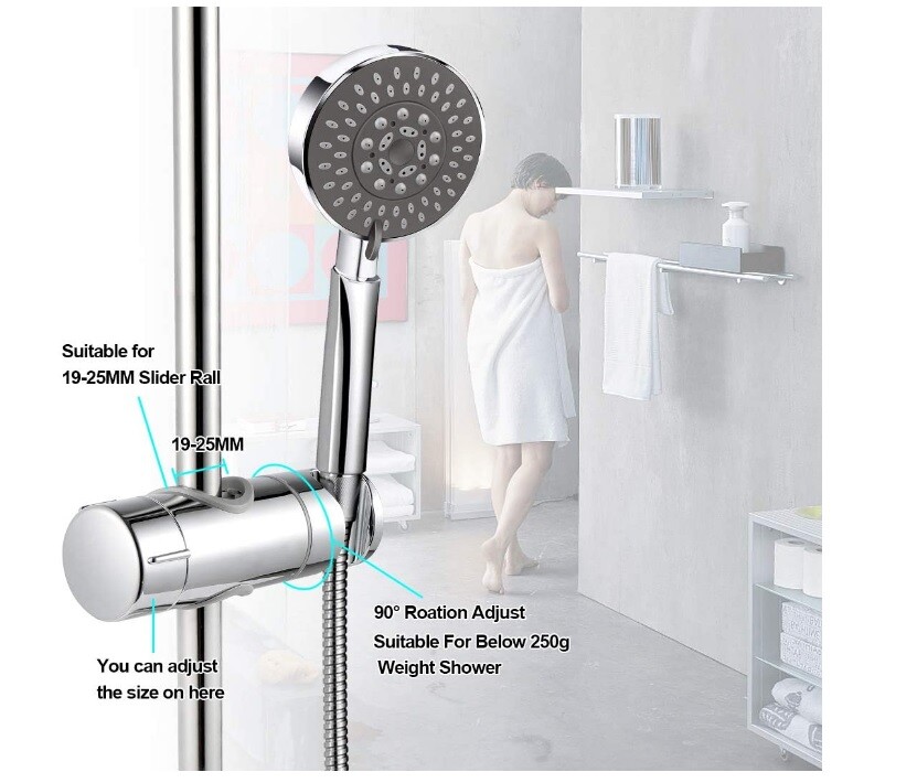 STRONG SHOWER HEAD RISER RAIL CLAMP BRACKET HOLDER TWIST 20-25 mm OFFER ...