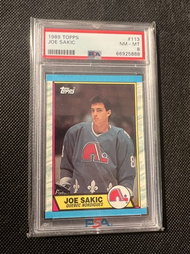 JOE SAKIC 1989-90 Topps Hockey #113 ROOKIE Card RC PSA 8 NM-MT Quebec ...