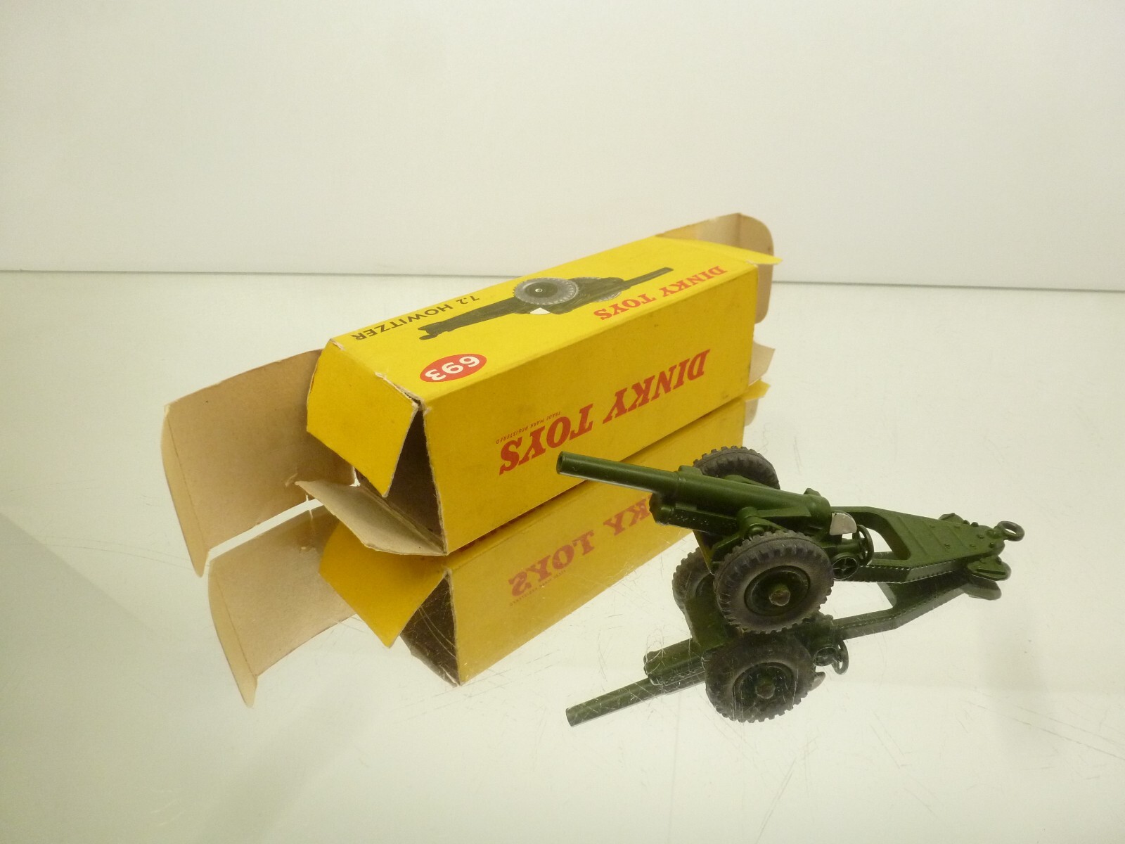 DINKY TOYS 693 7.2 HOWITZER CANON ARMY - GREEN L12.5cm - GOOD IN BOX ...