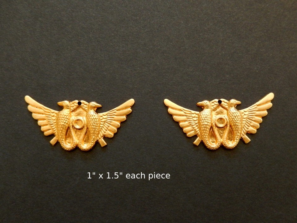 Isis in Bird form /Egyptian Revival Design/ Raw Brass Stamping /Pair ...