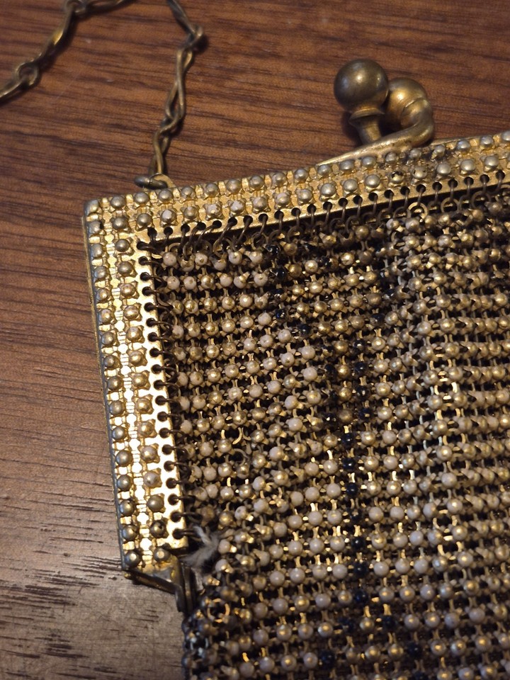 Antique 1920s Gold Metal Whiting & Davis Mesh Purse | eBay UK