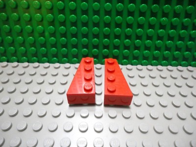 Lego 1 pair of Red 4x2 thick wedge plate wings ship | eBay