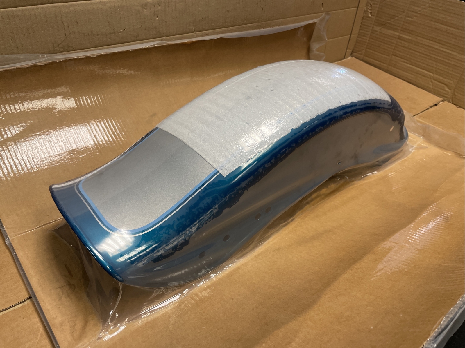 Harley Davidson FXSTC FXSTS Softail Rear Fender Aqua Pearl & Silver ...