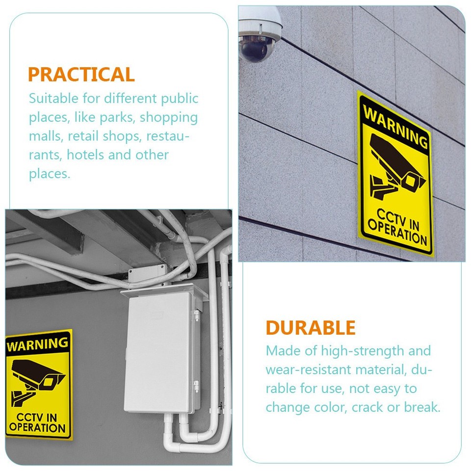 Security Camera Use Sign Self-adhesive Safety Cctv Sticker Recording | eBay