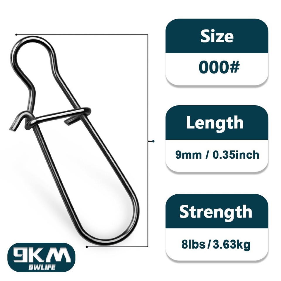 50~200Pcs Duo-Lock Fishing Snap Fastlock Clips Stainless Lure Connector ...