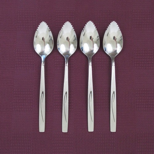 Oneida Community Flight set of 4 fruit spoons stainless flatware ...
