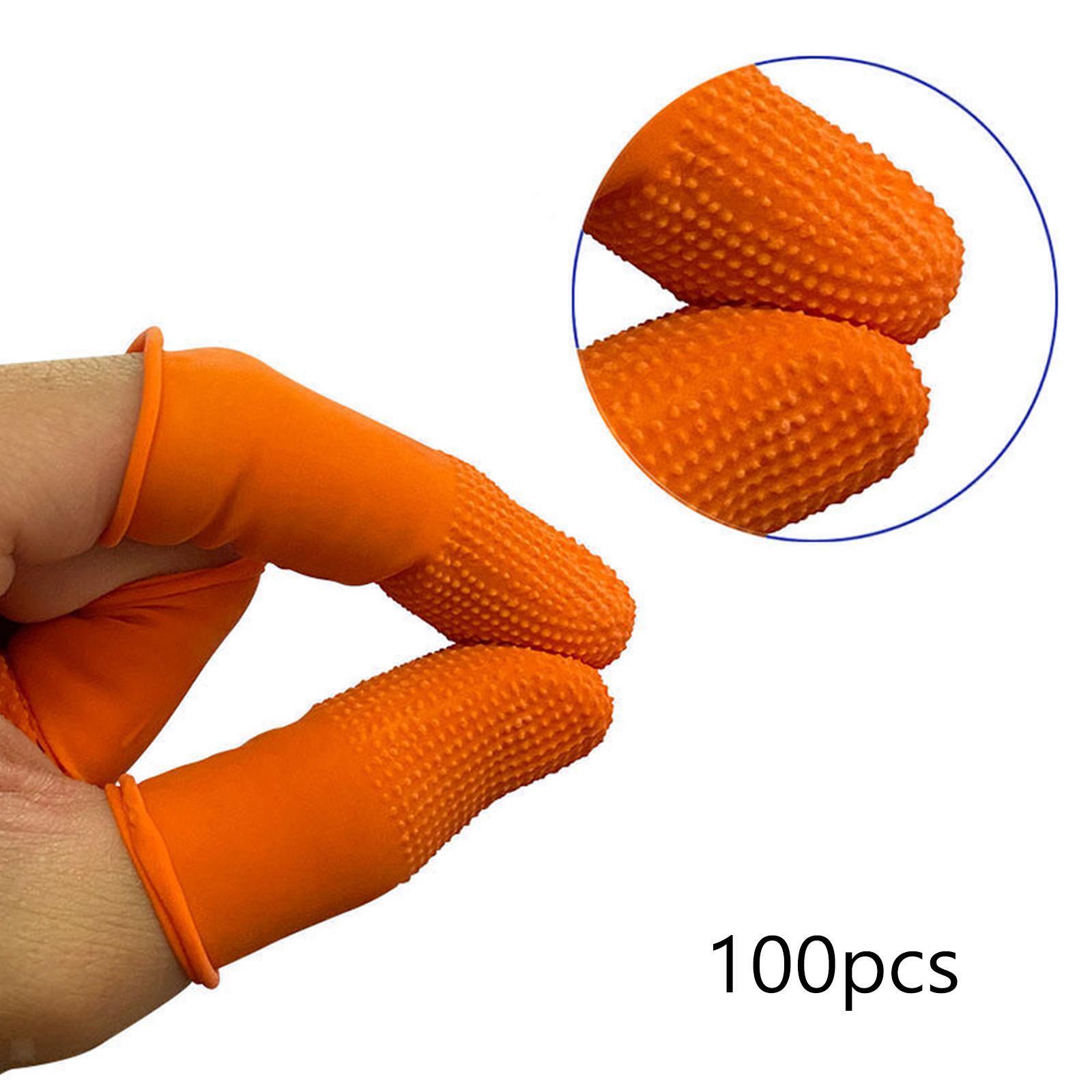 100x Disposable Latex Finger Cots Finger Covers for Jewelry Washing ...