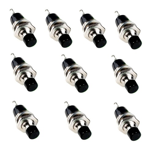 10pcs Black Lockless Momentary ON/OFF Push button Mini Push button ...