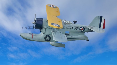 Grumman J2F Duck Float Biplane 58" RC Airplane Kit Balsa Ply Short Wood ...