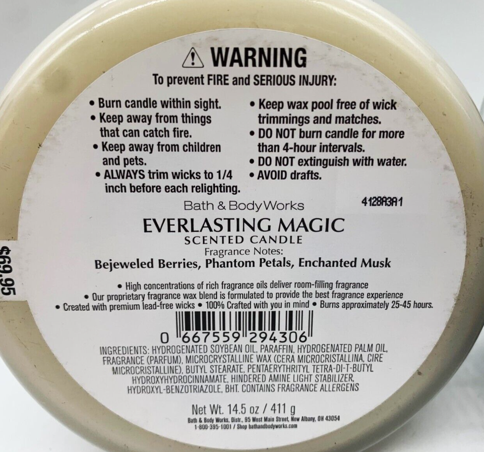 Bath & Body Works Halloween Candle EVERLASTING MAGIC 3-Wick w/ Haunted ...