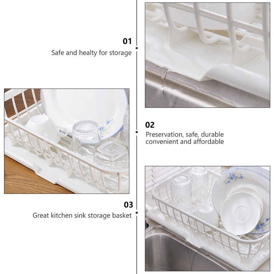 Multi-functional Drain Basket Tray Kitchen Tableware Holder Rack | eBay ...