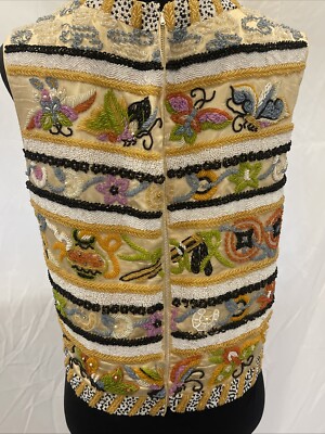 Vintage JO-RO IMPORTS Blouse Heavy Iridescent Beads 50s 60s Butterfly ...