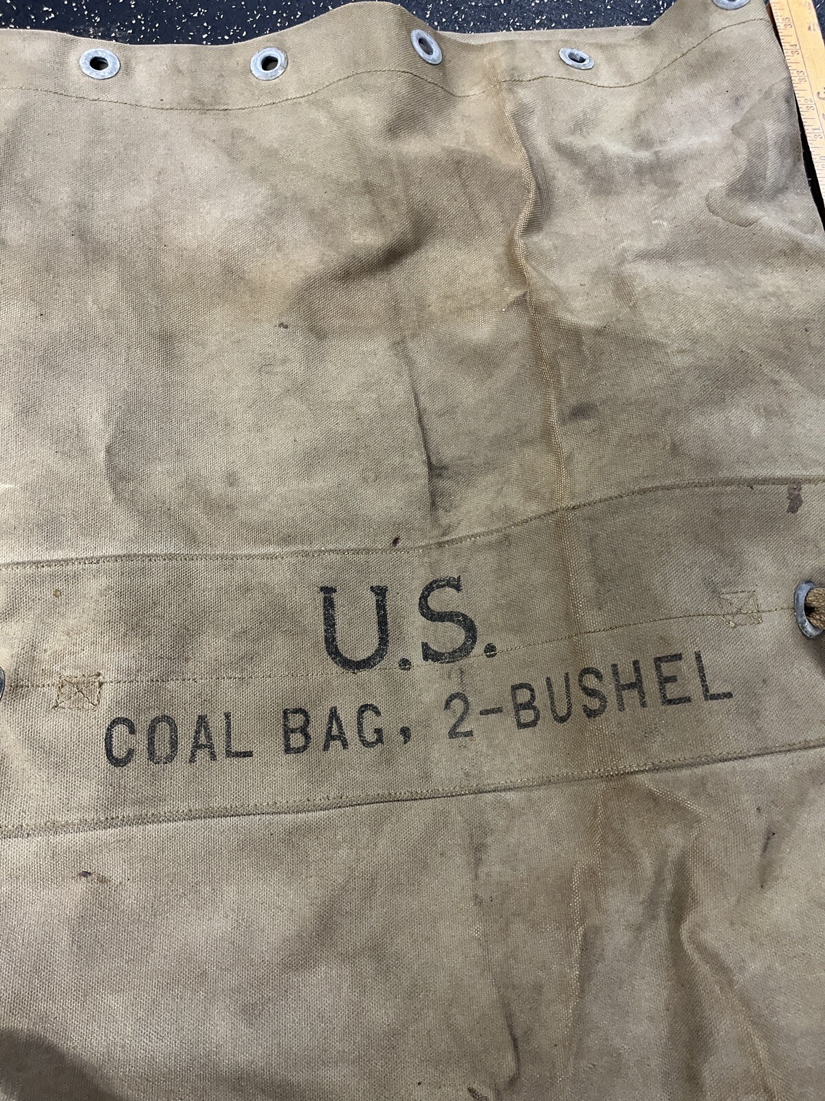 Vintage WW2 US Coal Bag 2 Bushel Rare Great Condition Tote Canvas ...
