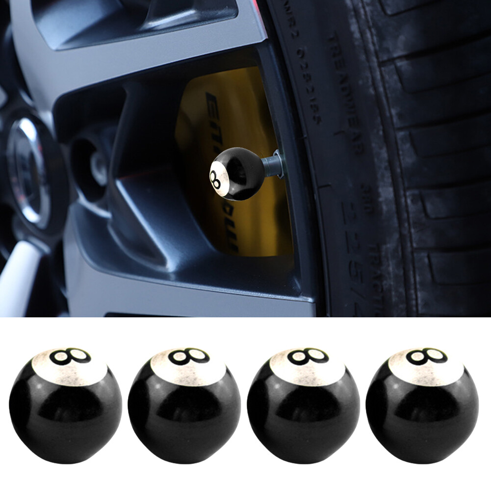 4Pcs Car Tire Valve Cap 8 Ball Shape Motorcycle Bike Wheel Nozzle ...