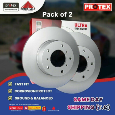 2X PROTEX Disc Brake Rotors - Rear For SSANGYONG REXTON Y200 4D SUV 4WD ...