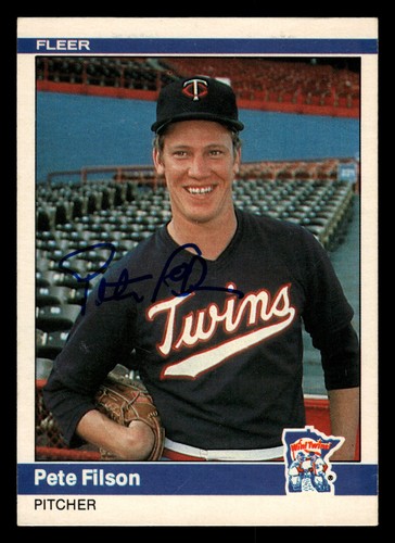 1984 Fleer Pete Filson #564 Twins ROOKIE AUTOGRAPH ON CARD GREAT PLAYER ...