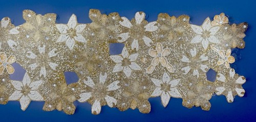 Pier 1 Imports Beaded Silvery Floral Table Runner – 35" x 13 ...