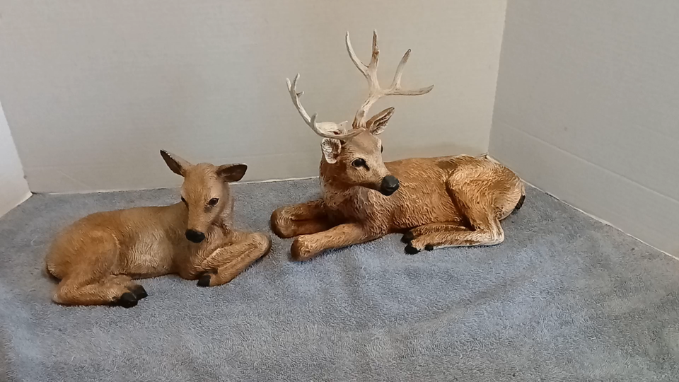 Vintage 1980's Homco Resin Deers Buck / Doe Figurines Home Interiors | eBay