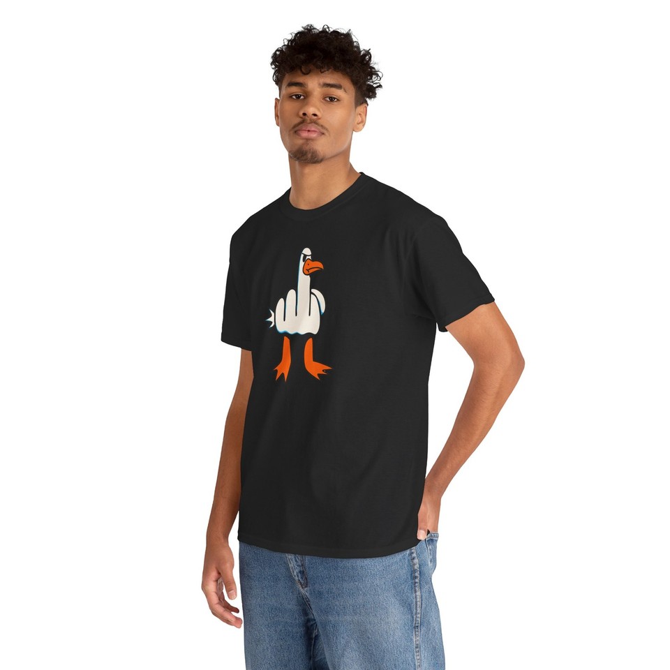 Funny Rude Seagull Black Tee | eBay