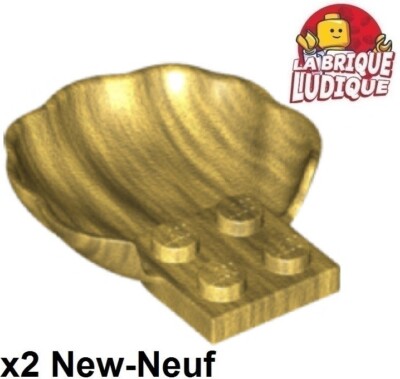 Lego 2x Clam Scallop Shell coquillage st jacques mer sea pr/pearl gold ...