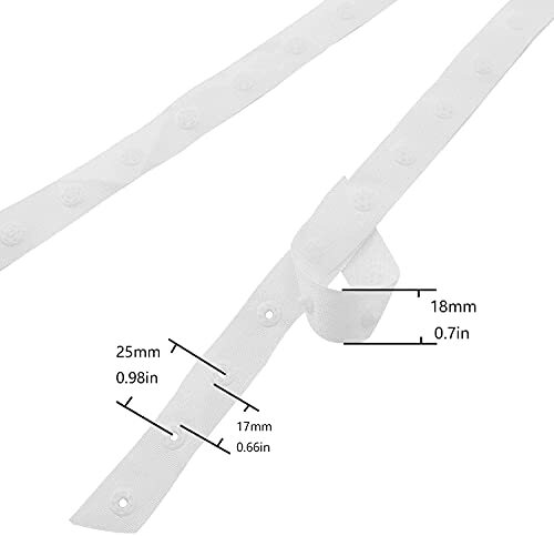 Snap Fastener Tape 3.28Yard White Sewing Snap Ribbon Fastener Press ...