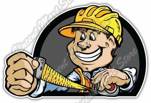 Construction Handy Man Hard Hat Car Bumper Window Vinyl Sticker Decal 5 ...