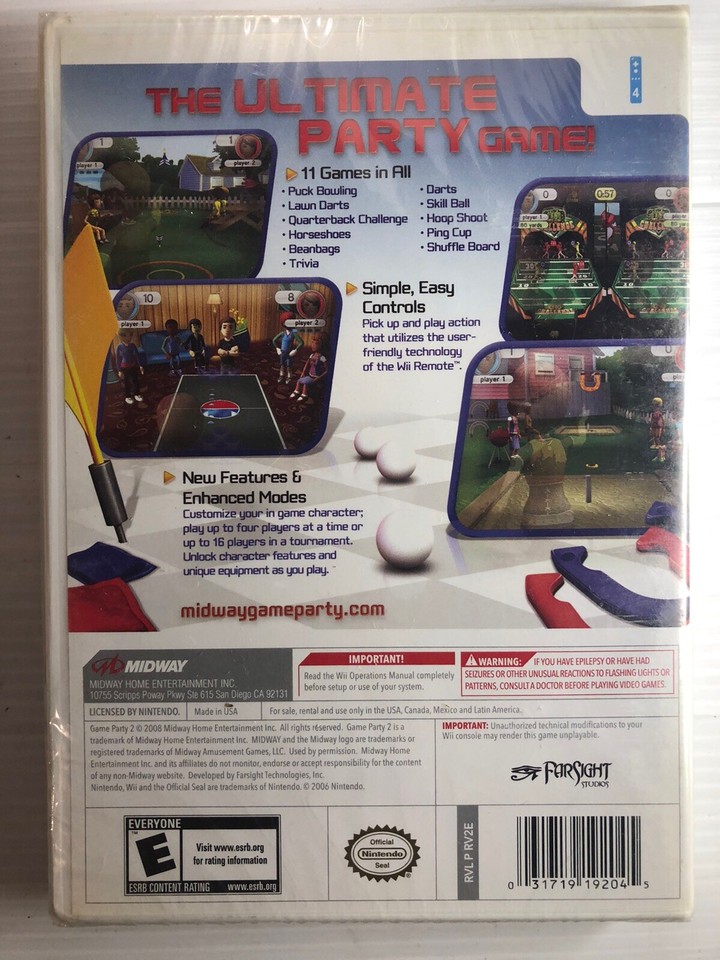 Game Party 2 (Nintendo Wii, 2008) Family Fun -Brand New Sealed ...