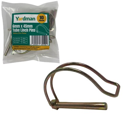 YARDMAN 10-pcs Pipe Tube Linch Lynch Pin 6mm x 45mm for 40mm Shaft Lock ...