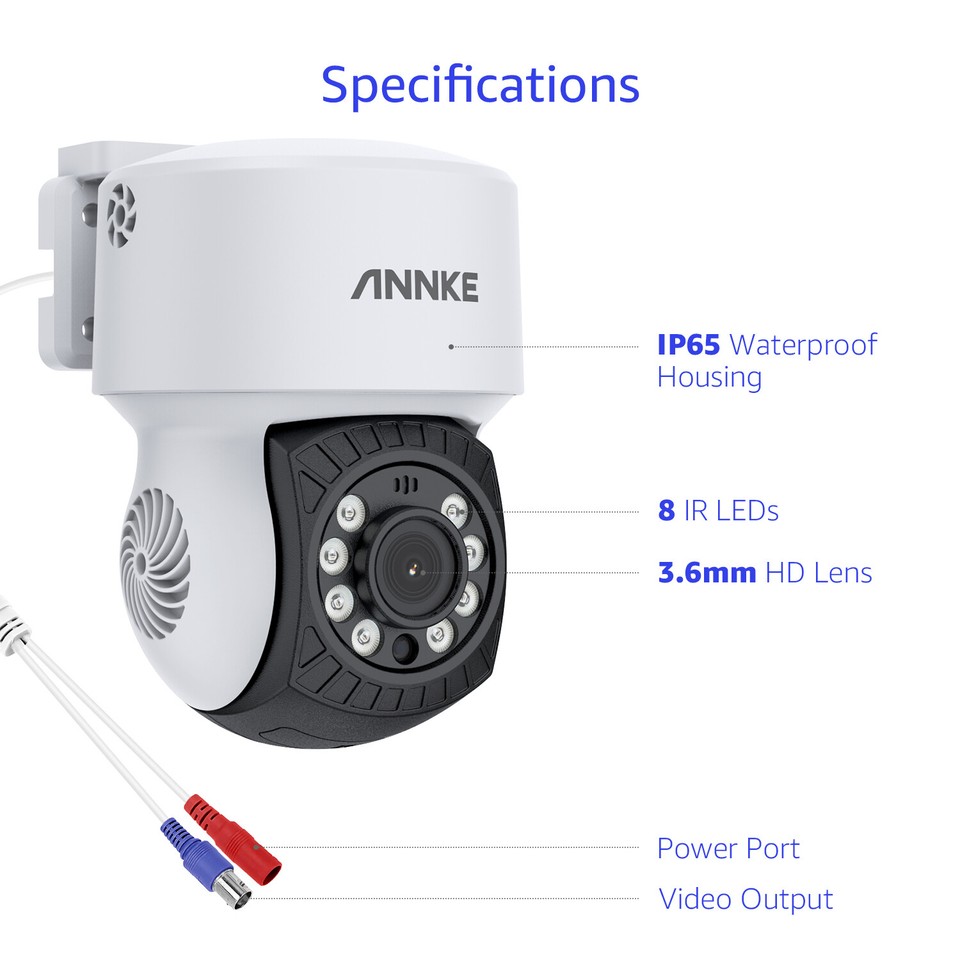ANNKE 1080P Video 350° Pan&Tilt CCTV Security Camera Outdoor 2MP IR ...
